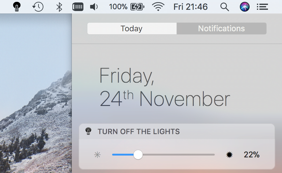 New Brightness Control and Color Palette Notification Widget