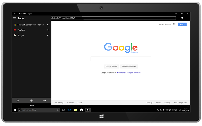 Turn Off the Lights Windows Store - Tablet Mode