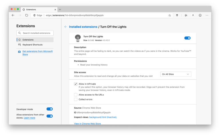 How to enable extensions in Private or Incognito Mode: Chrome