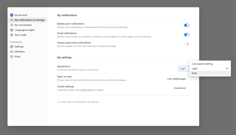 How to enable Notion Dark Mode in 3 easy steps?